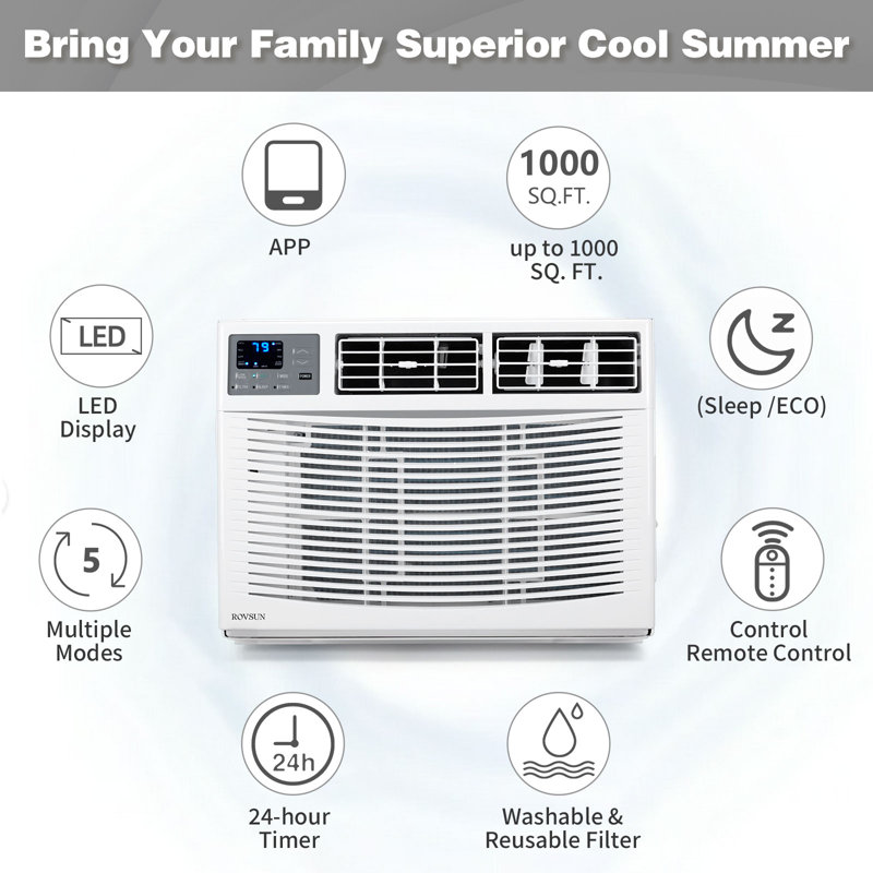 Winado 18,000 BTU Wi-Fi Enabled Window Air Conditioner With Heat And Dehumidifier & Reviews ...